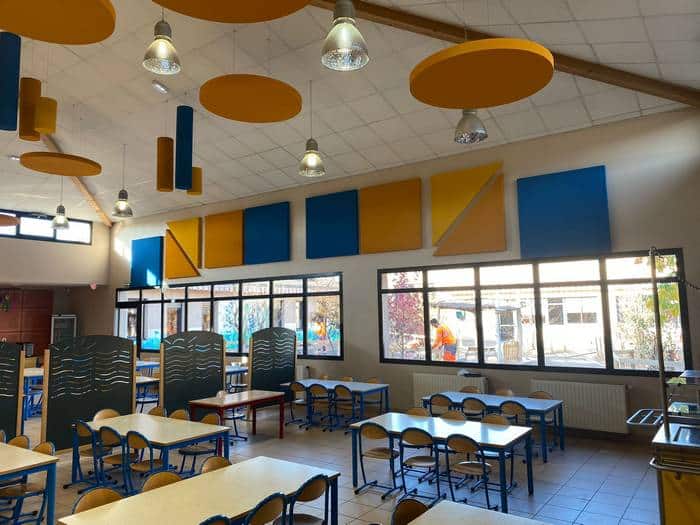Solution acoustique pour cantine, restaurant scolaire